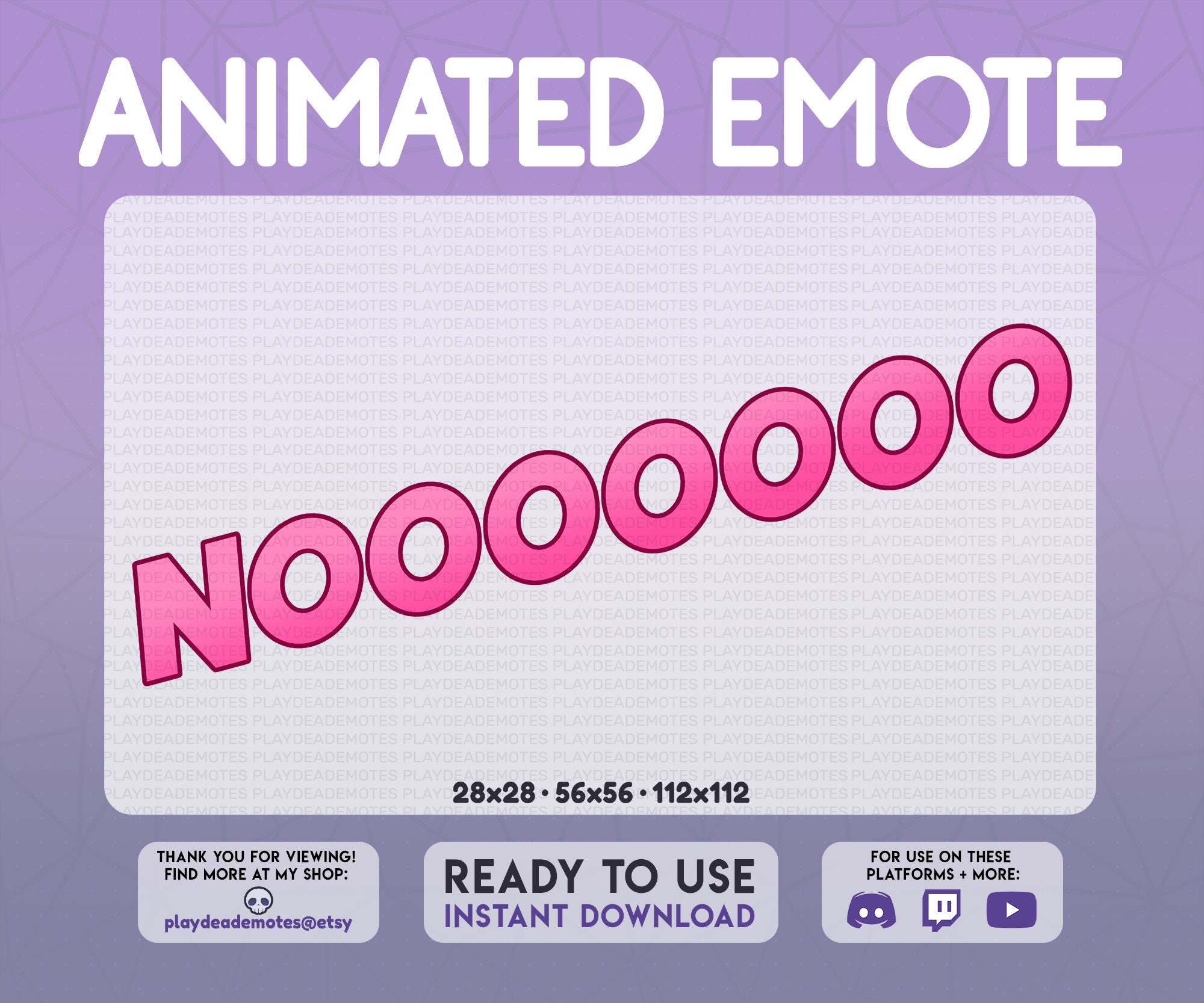 Pink Nooooo Emote | ANIMATED + STATIC Kawaii Pink Nooo Emote, Cute No ...