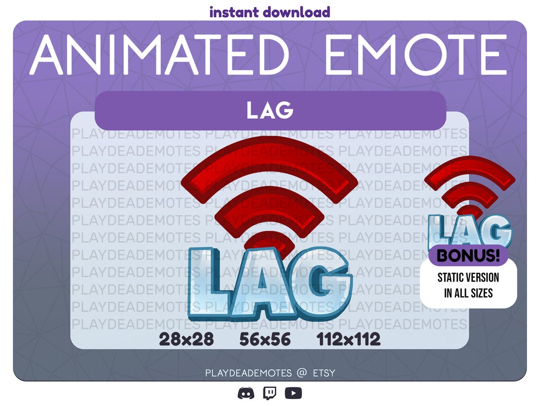 ANIMATED + STATIC Lag Emote for Twitch Streamers | Animated LAG Emote ...