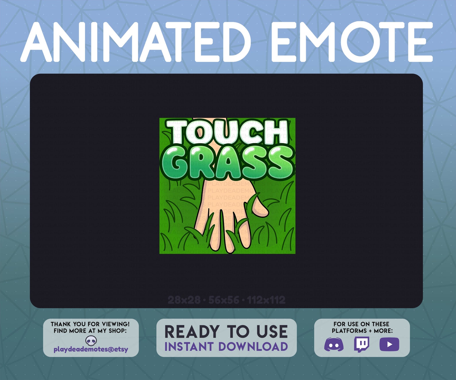Touch Grass Animated Emote | ANIMATED + STATIC Touch Grass Emote ...