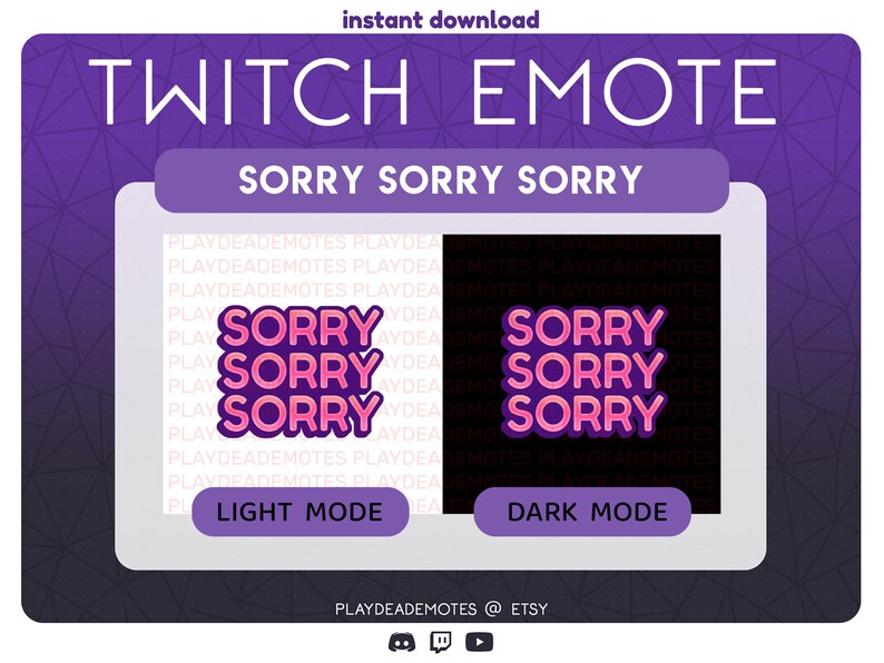 Cute Pink SORRY SORRY SORRY Twitch Emote | Frantic Sorry Discord Emotes ...