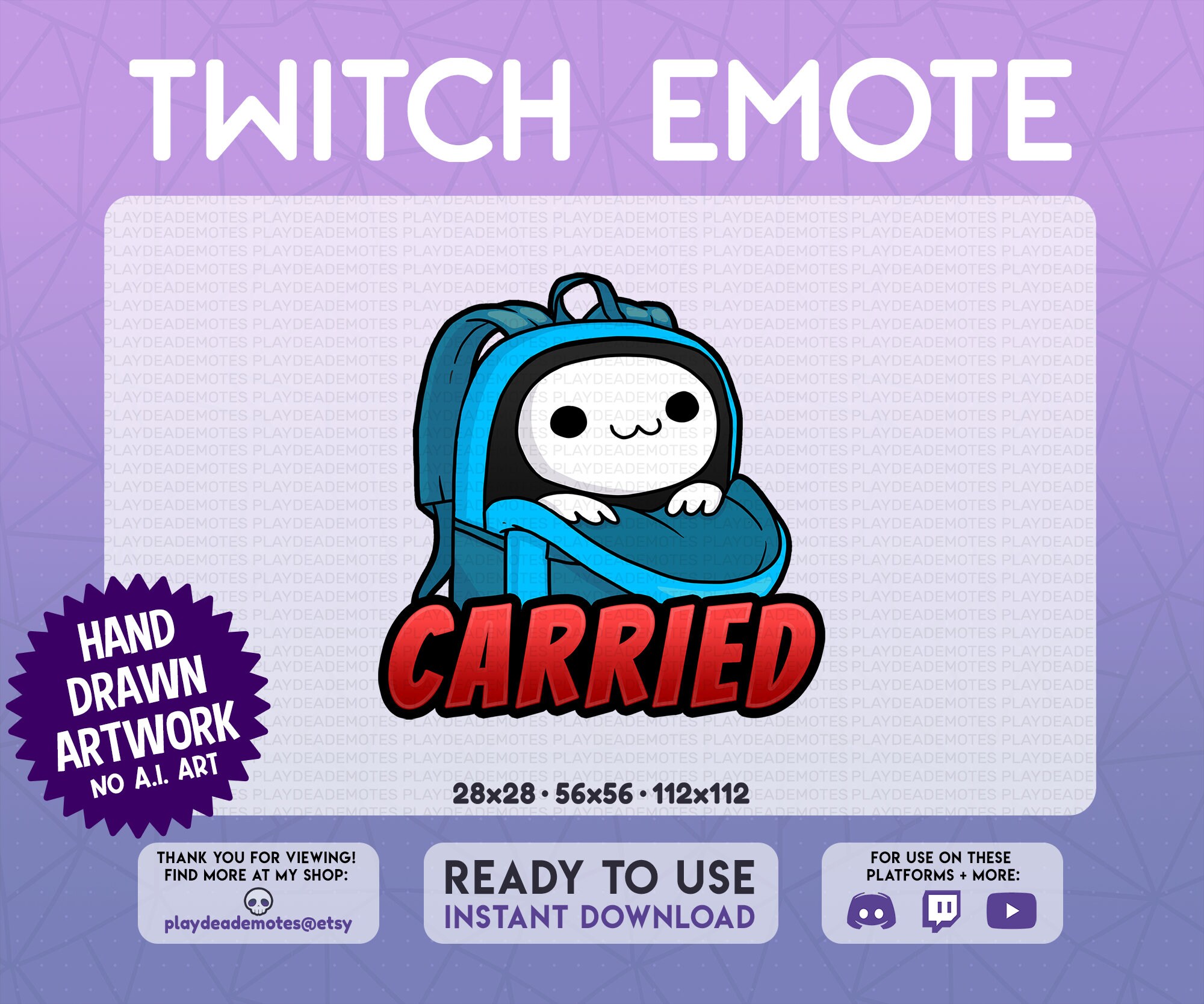 CARRIED Emote | Blue Red Carried Emote | Carried Emote, Backpack Emote ...