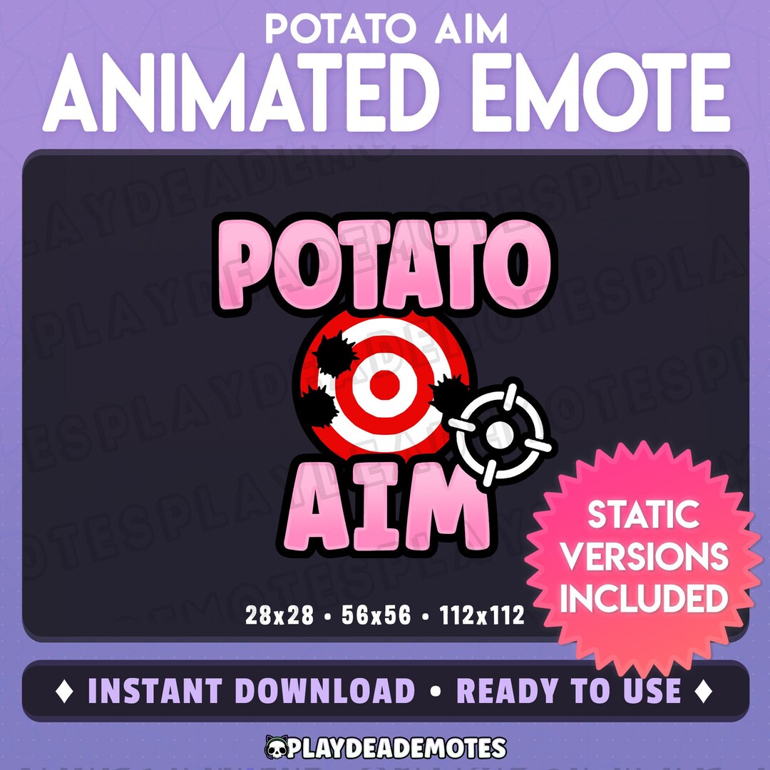Animated POTATO AIM EMOTE | Animated + Static Versions Included; Pastel ...