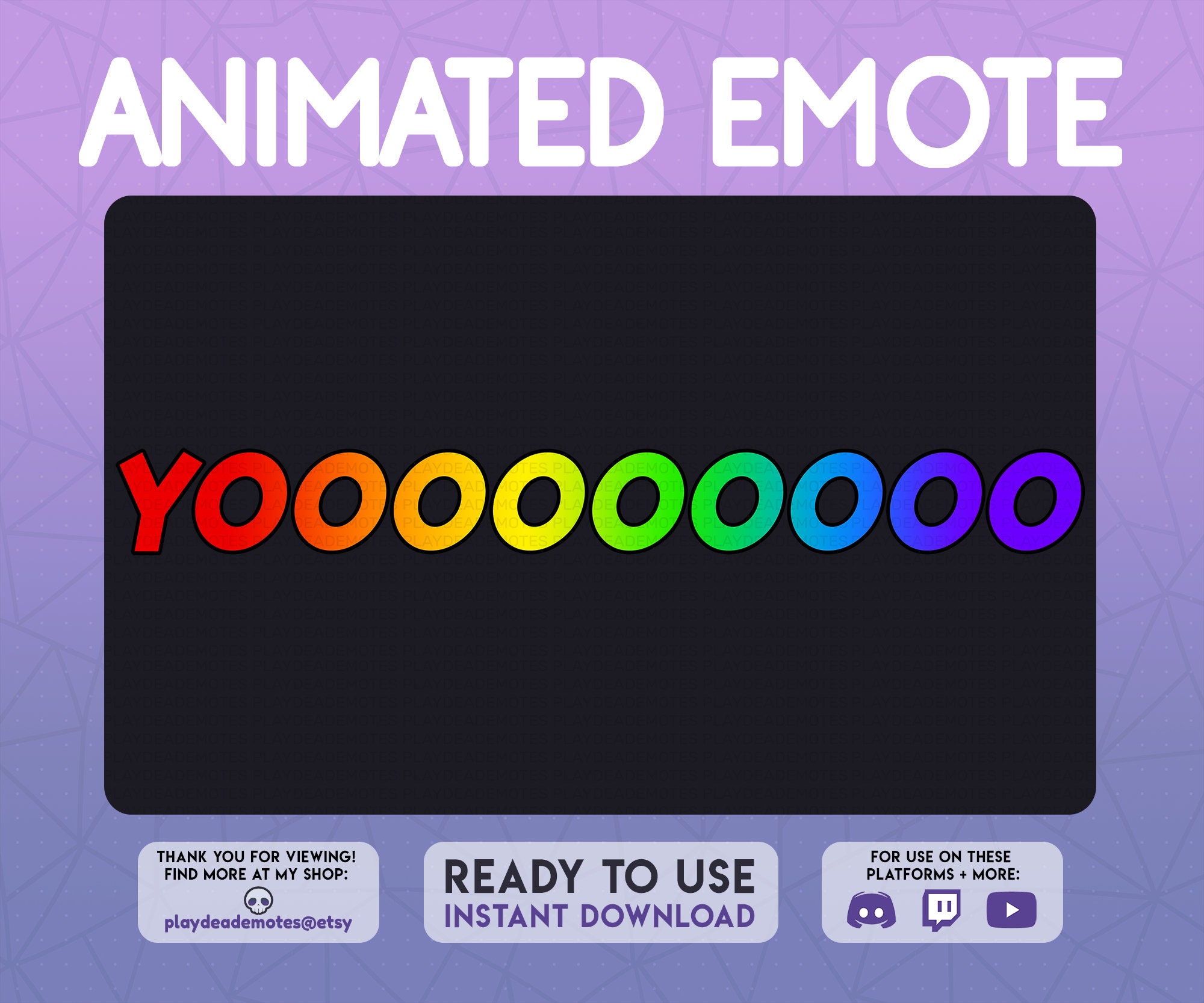 Yooooo Scrolling Animated Emote ANIMATED STATIC Long Yooo Emote, 2 ...