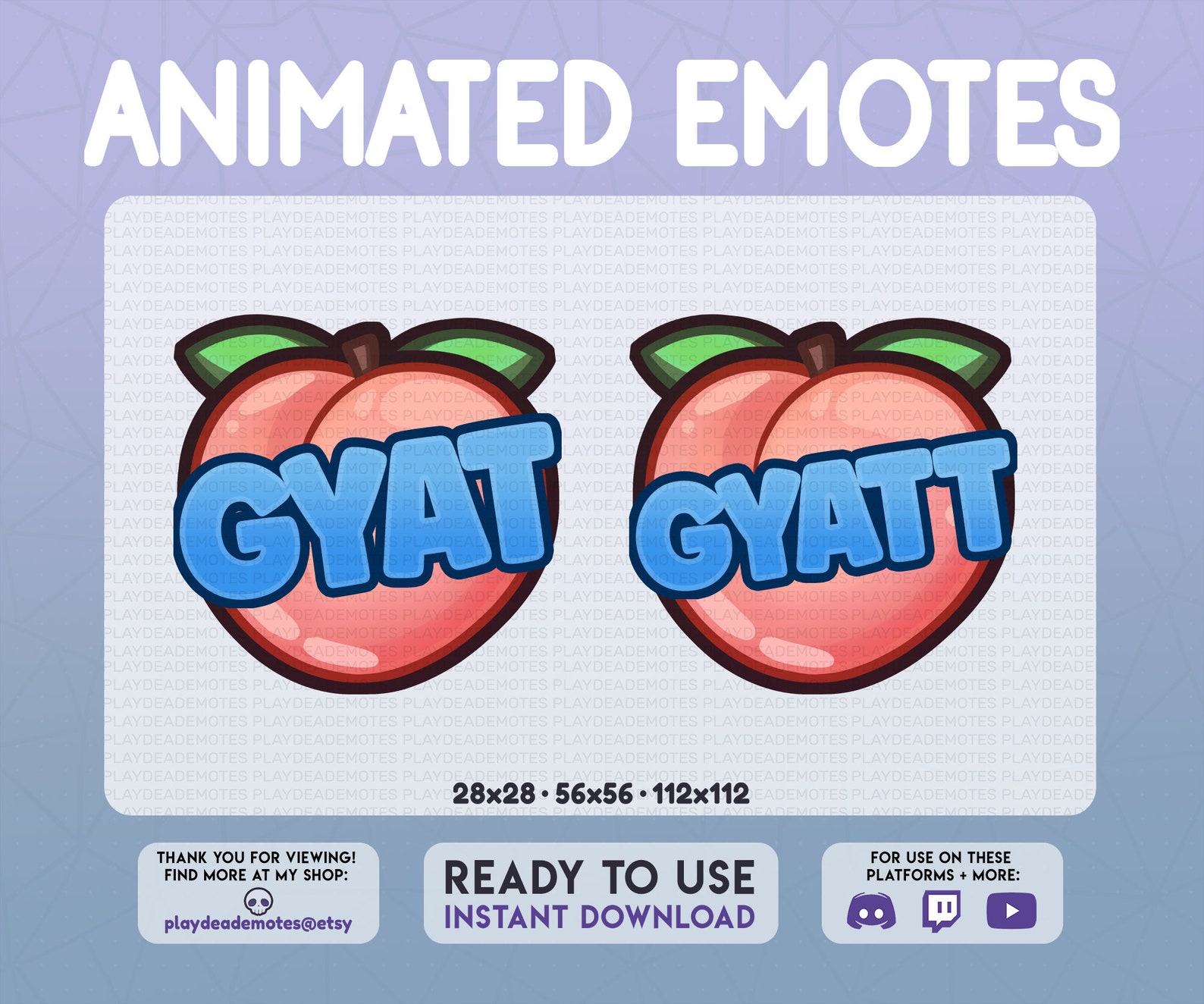 Animated GYATT Peach Emotes ANIMATED STATIC Gyat Peach Emotes Gyatdamn ...