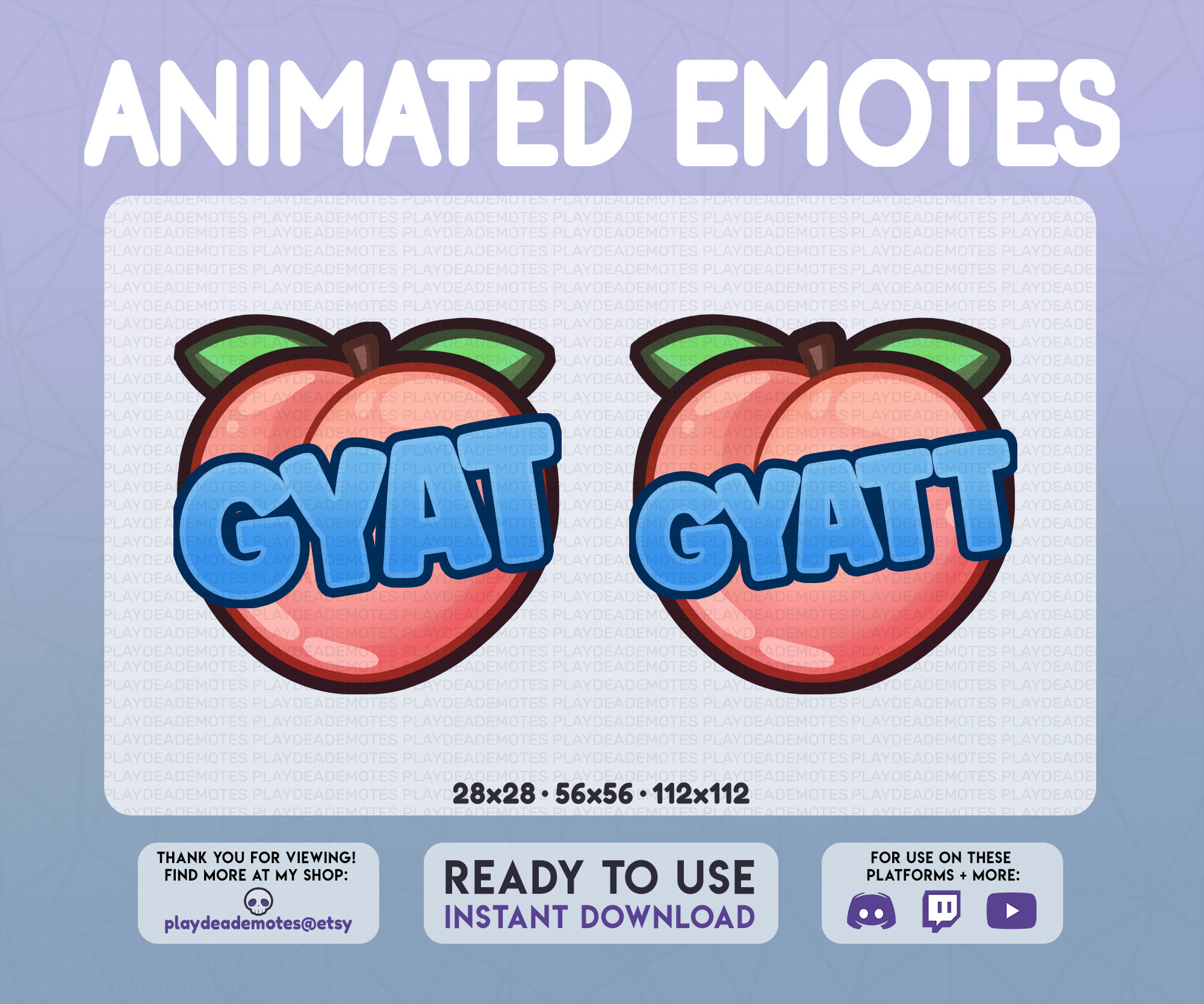 Animated GYATT Peach Emotes ANIMATED STATIC Gyat Peach Emotes Gyatdamn ...