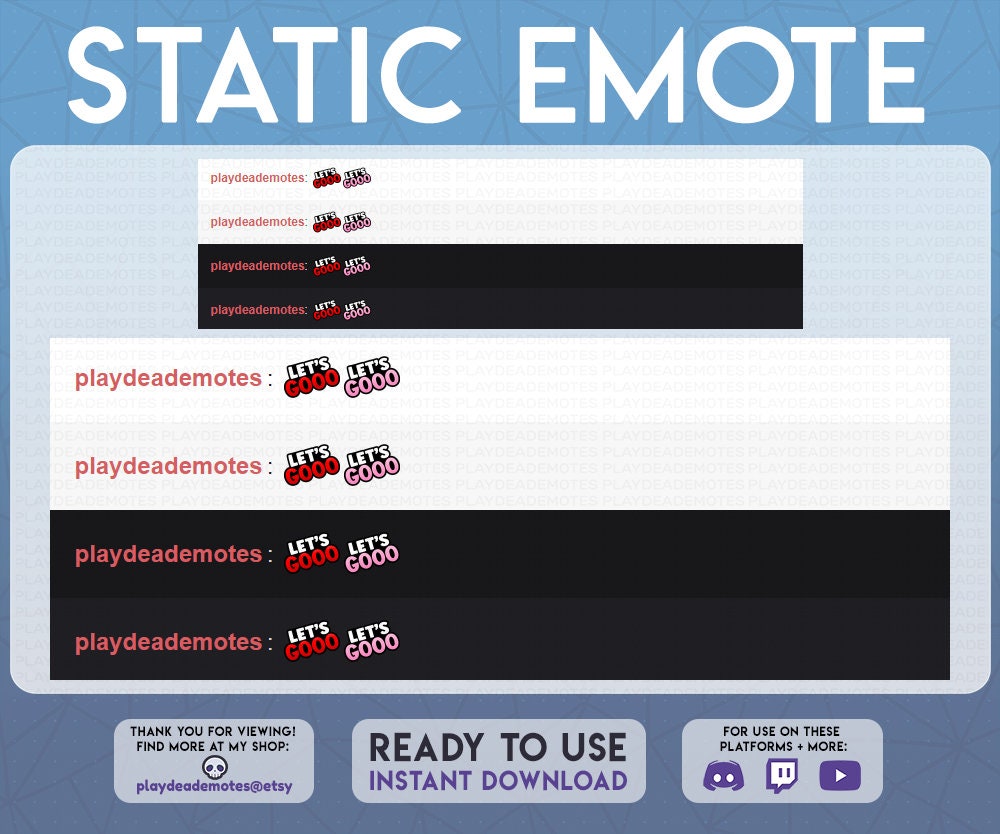 LET'S GOOO EMOTE | Kawaii Cute Pink Let's Go Emote, Static Let's Gooo ...