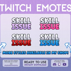 SKILL ISSUE Emote | Static Red Text Emote | No Skill Emote, Skill ...
