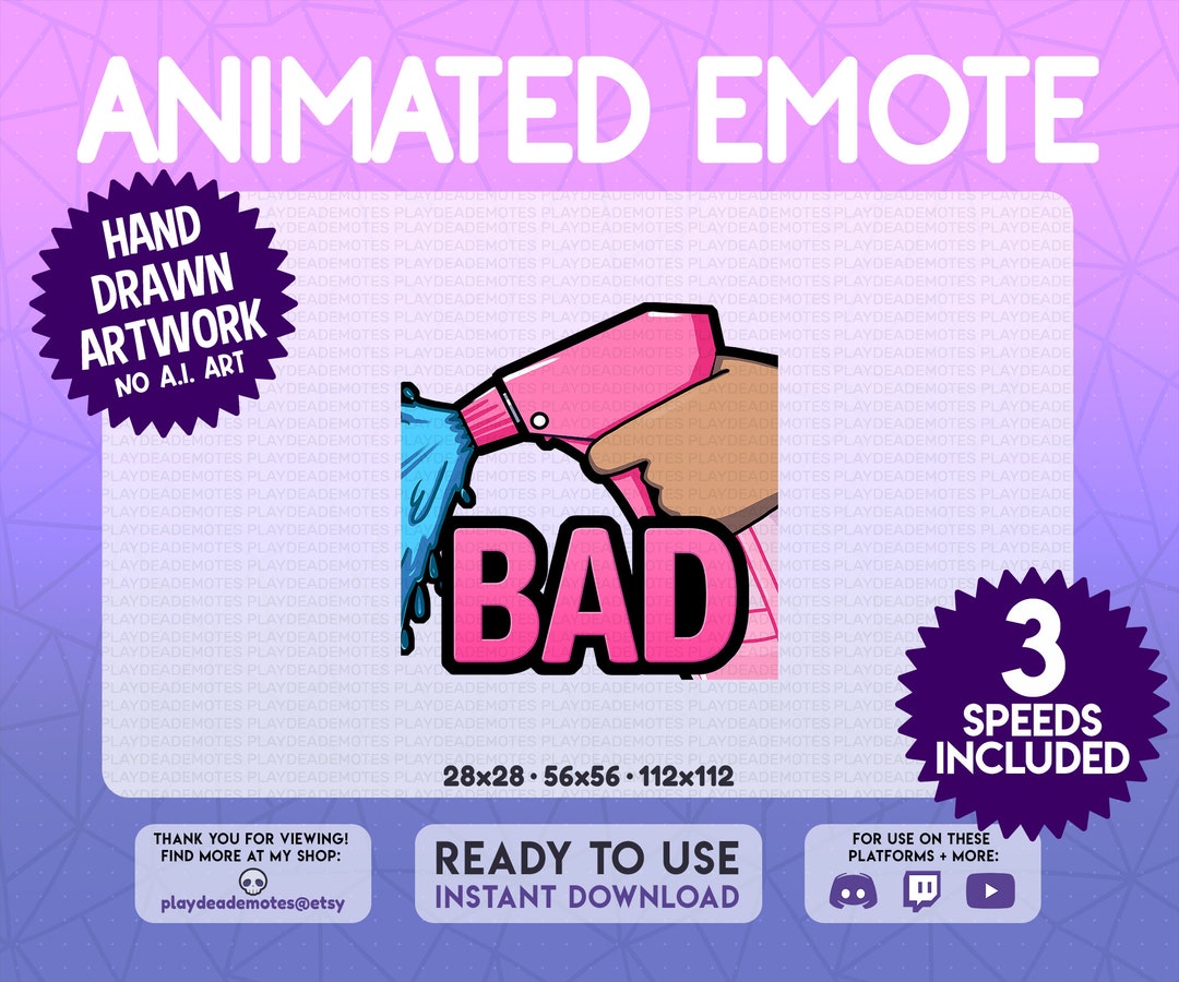 Pink Spray Bottle BAD Emotes | ANIMATED + STATIC Pink Bad Emotes ...