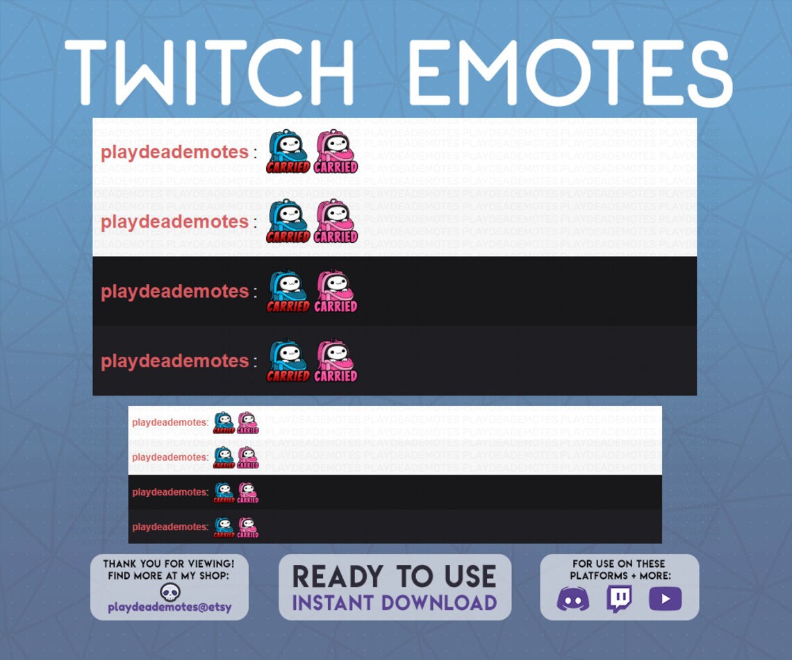 CARRIED Emote Blue Red Carried Emote Carried Emote, Backpack Emote ...