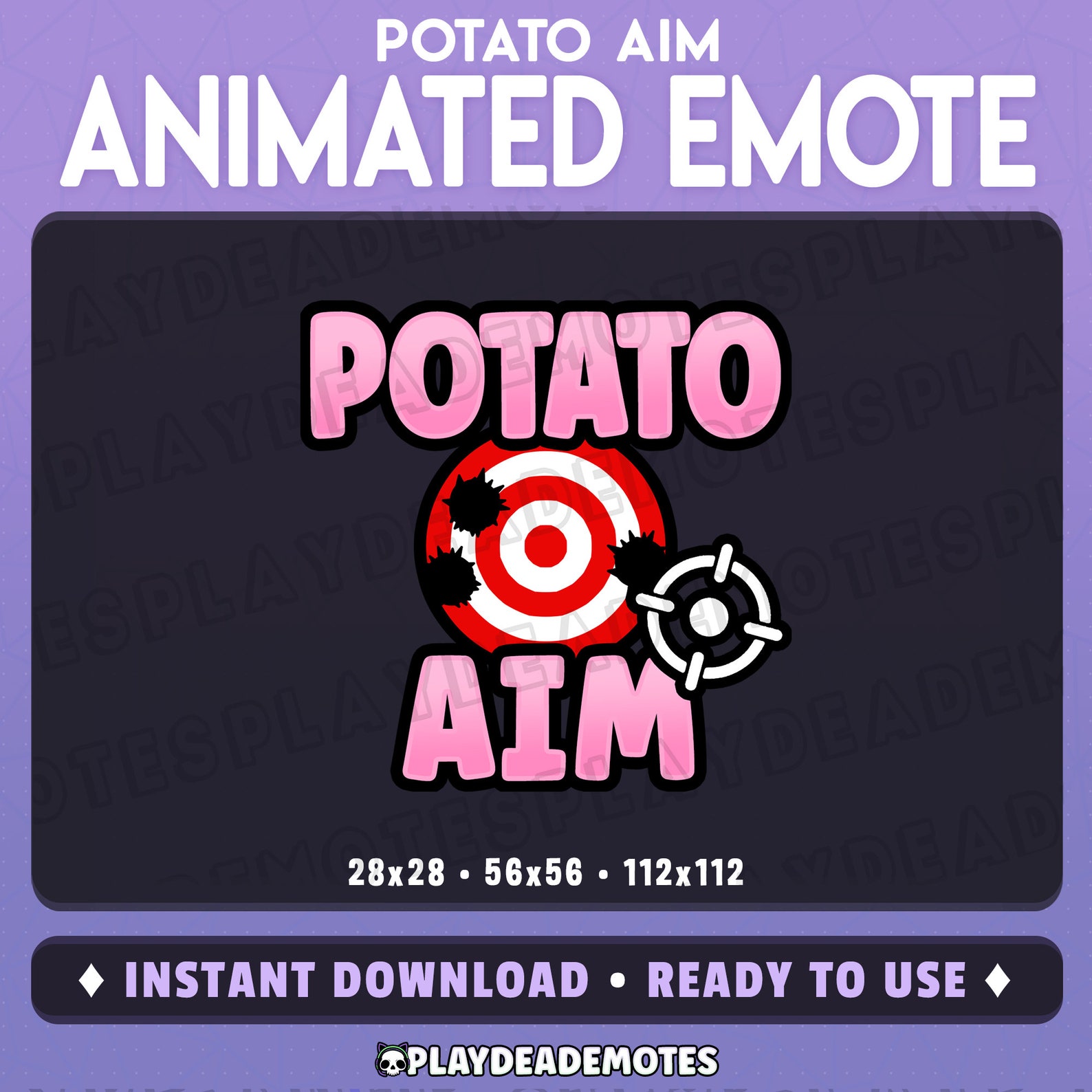 Animated POTATO AIM EMOTE | Animated + Static Versions Included; Pastel ...