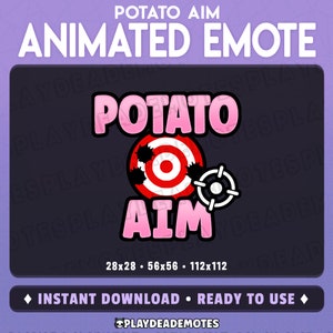 Animated POTATO AIM EMOTE | Animated + Static Versions Included; Pastel ...