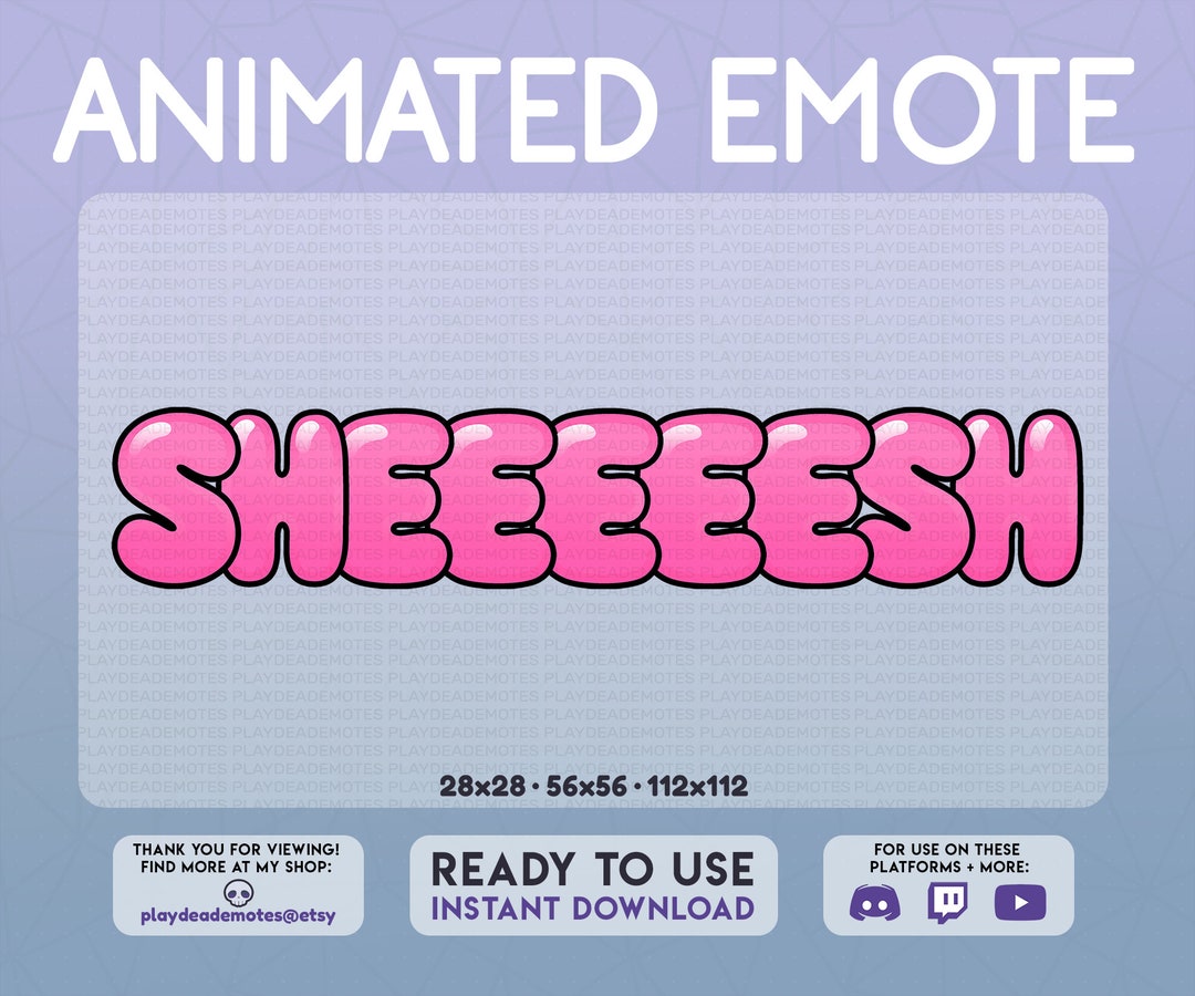 ANIMATED SHEEEEESH EMOTE | Kawaii Pink Animated Sheesh Emote, Cute Pink ...