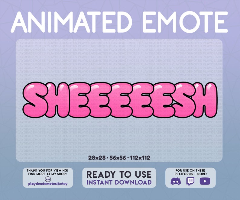 ANIMATED SHEEEEESH EMOTE | Kawaii Pink Animated Sheesh Emote, Cute Pink ...