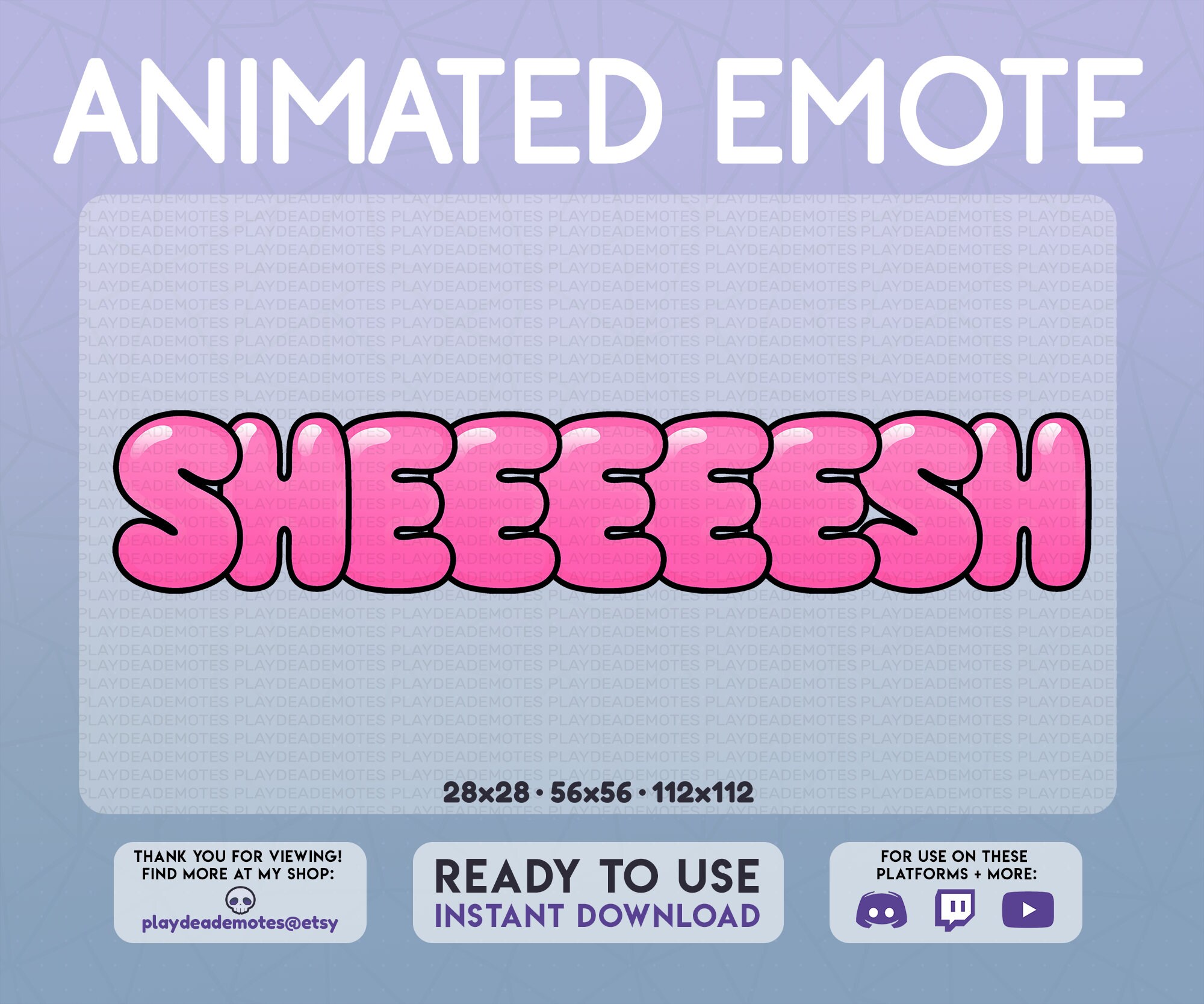 ANIMATED SHEEEEESH EMOTE | Kawaii Pink Animated Sheesh Emote, Cute Pink ...