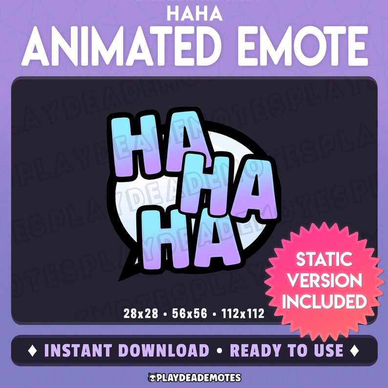 ANIMATED LAUGH EMOTE Animated Static Versions Included Pastel Purple ...