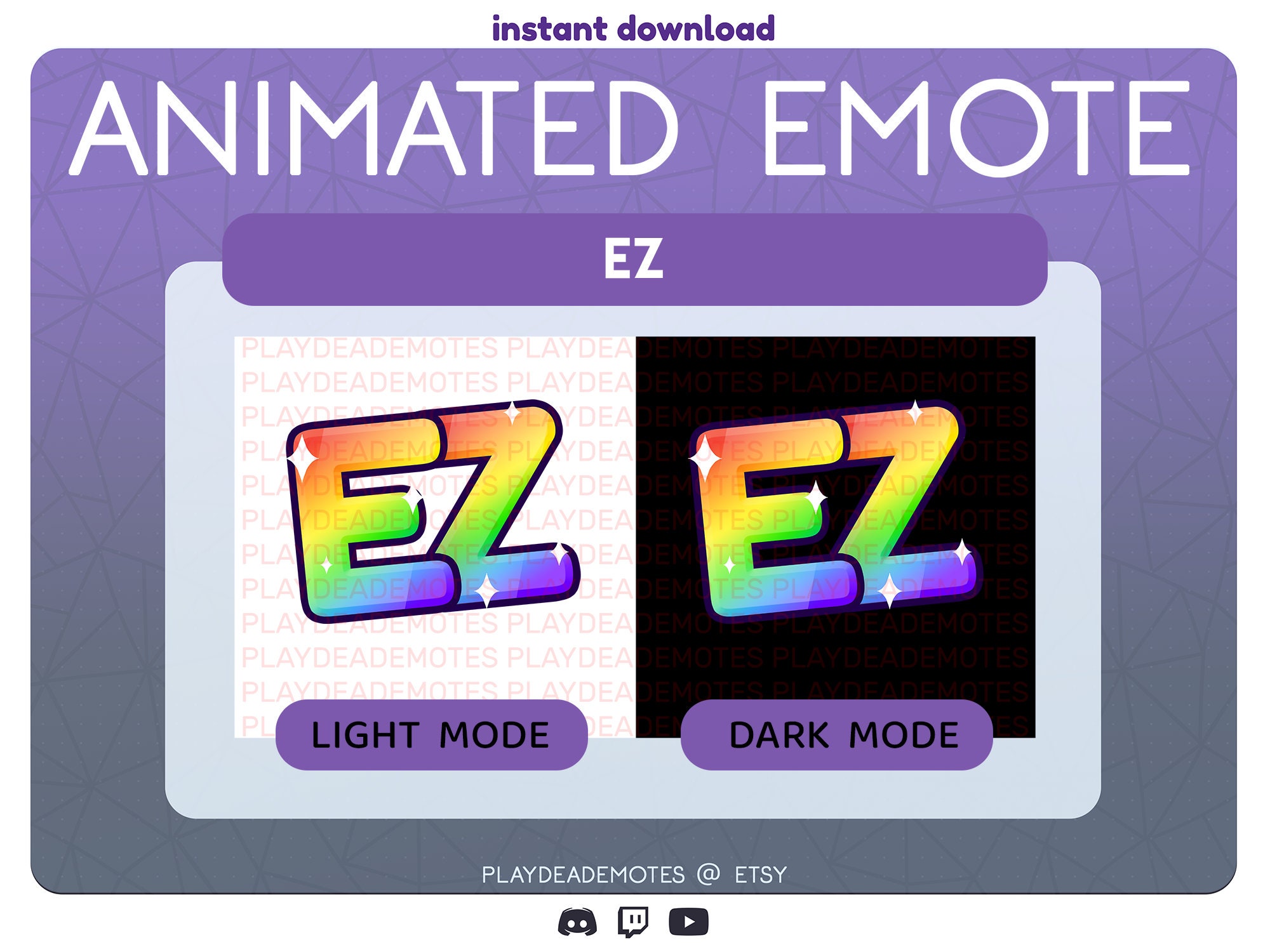 ANIMATED + STATIC Kawaii Rainbow Animated EZ Twitch Emote | Cute ...