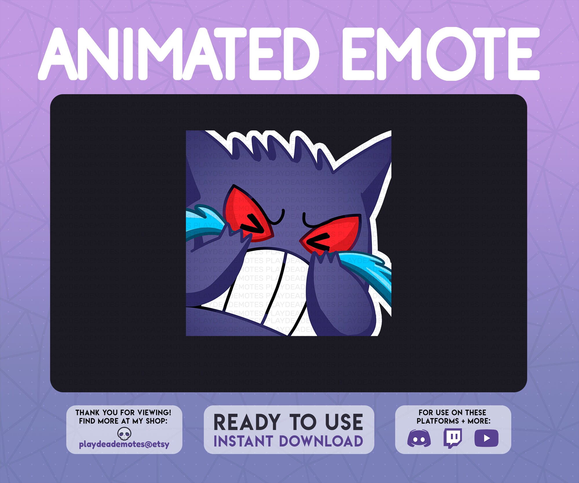 Animated Gengar Cry Emote ANIMATED STATIC Pokemon Gengar Emote, Gengar ...