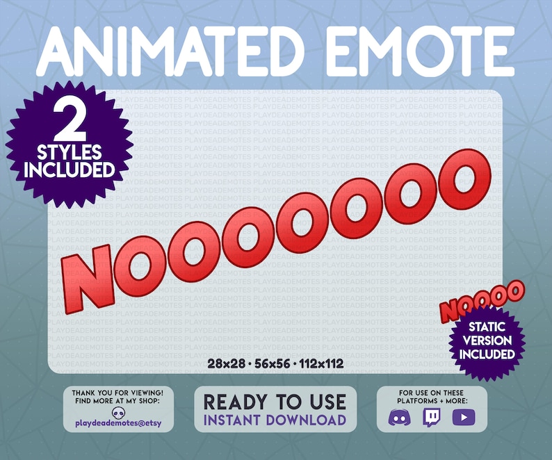 Red Nooooo Emote | ANIMATED + STATIC Kawaii Red Nooo Emote, Cute No ...