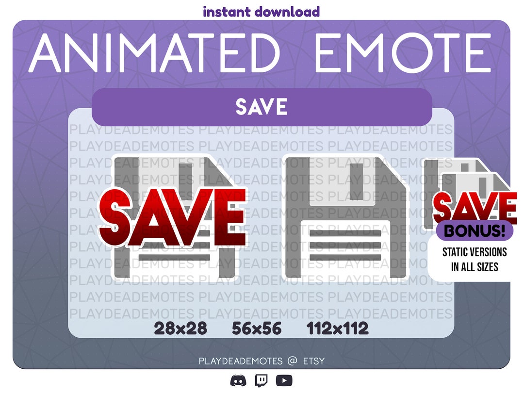 2 ANIMATED + 2 STATIC Floppy Disk SAVE Emotes | Cute Flashy Dancing ...