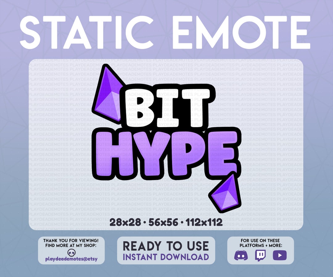 BIT HYPE EMOTE | Purple Bit Hype Emote, Static Twitch Bit Emote, Bit ...