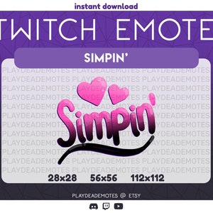 Simpin' Twitch Emote Simpin Discord Emote Instant Download Twitch ...