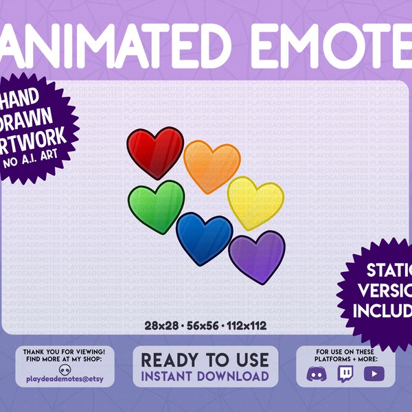 Rainbow Emote Ani - Etsy