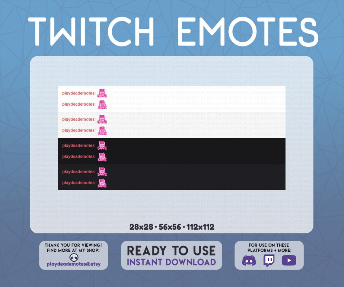 Pink SAVE Animated Emote ANIMATED STATIC Floppy Disk Save Emote Kawaii ...