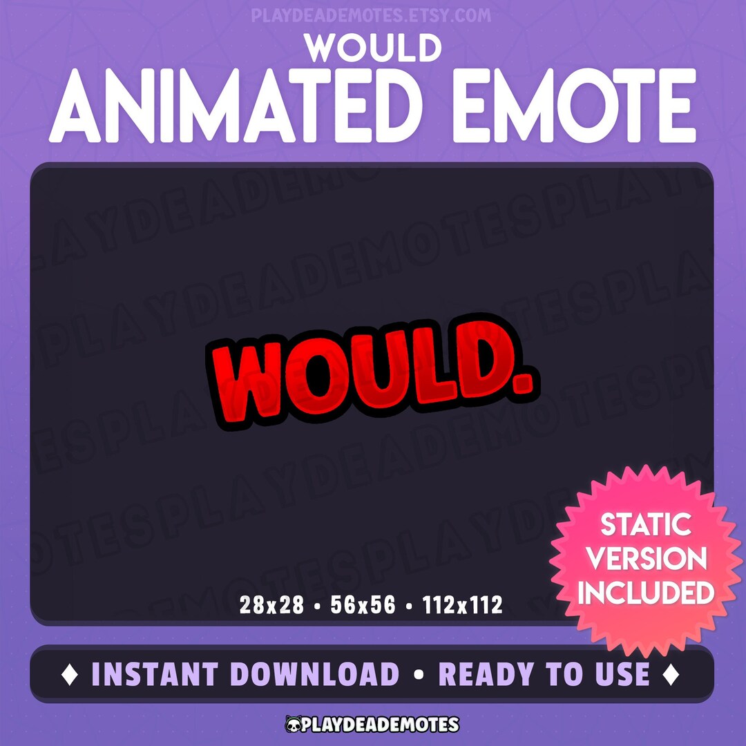 Emote "Would" animado en rojo intenso (animado y estático) (descarga ...