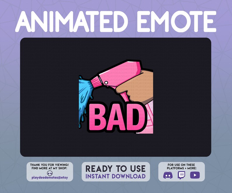 Pink Spray Bottle BAD Emotes ANIMATED STATIC Pink Bad Emotes Animated ...
