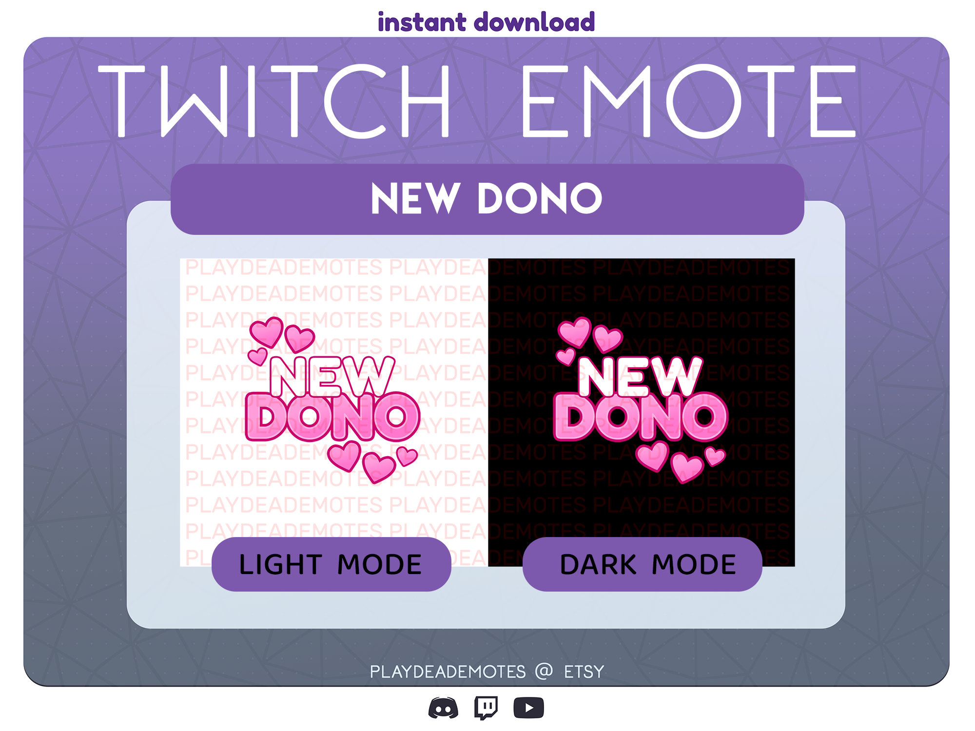 Pink NEW DONO Emote Kawaii Cute Pink New Donation Emote - Etsy