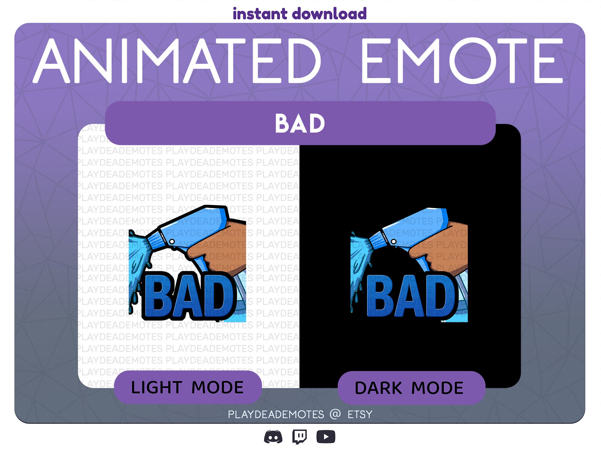 ANIMATED + STATIC Blue Spray Bottle BAD Emotes | Animated in 3 Speeds ...