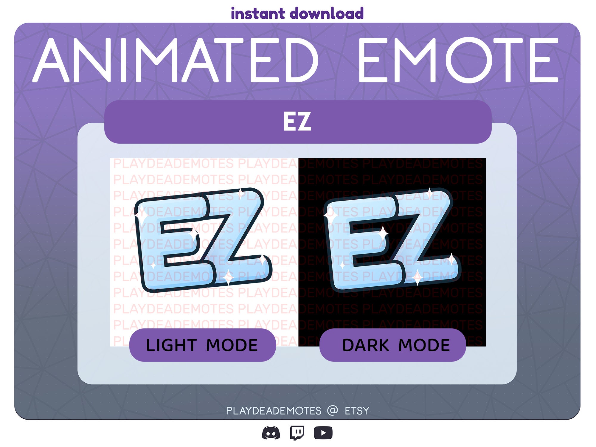 ANIMATED STATIC Kawaii Pastel Blue Animated EZ Twitch Emote Cute ...