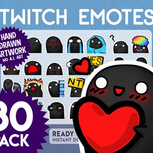 30 Cute Inverted Ghost Emotes Kawaii Black Ghost Emote Pack, Dark Emote ...