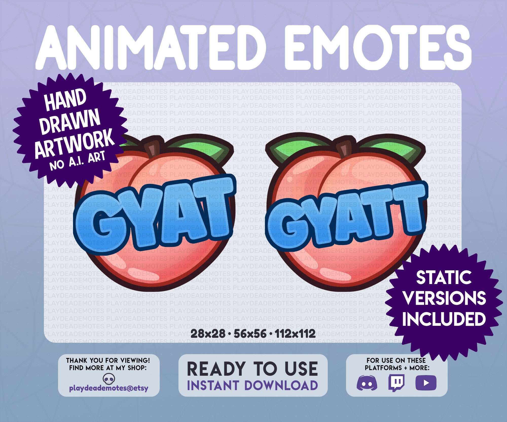 Animated GYATT Peach Emotes | ANIMATED + STATIC Gyat Peach Emotes ...