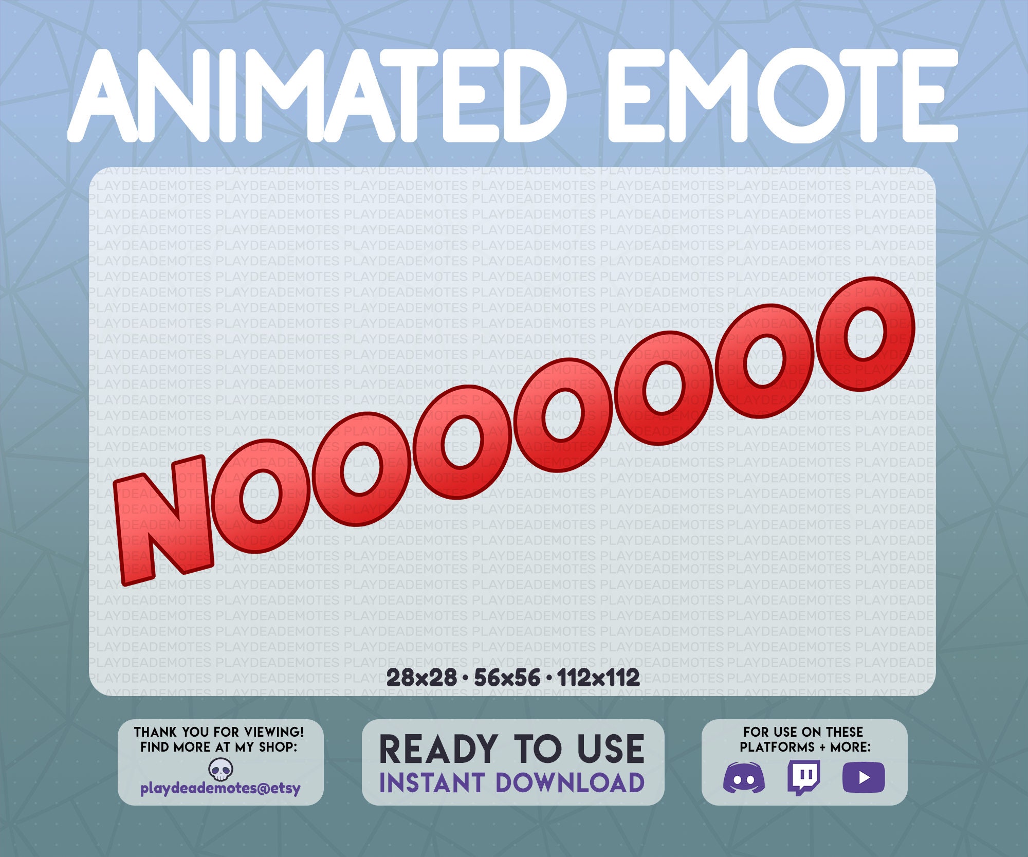 Red Nooooo Emote | ANIMATED + STATIC Kawaii Red Nooo Emote, Cute No ...