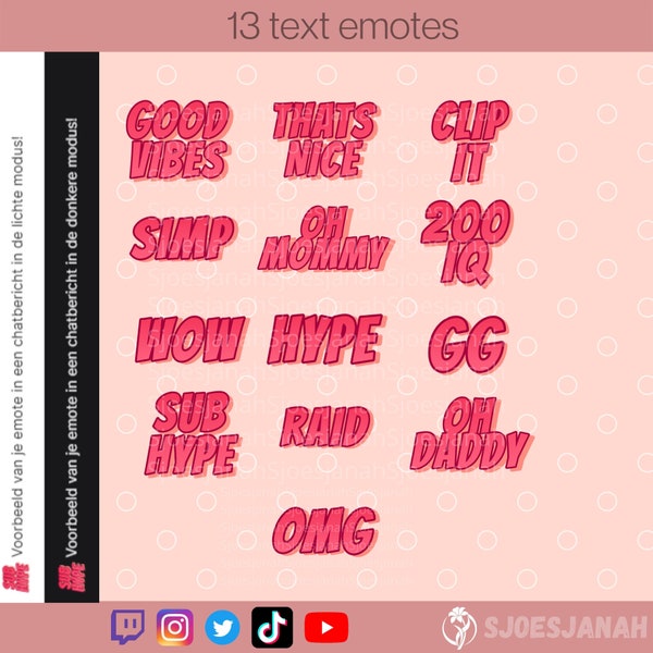 Emotes for Twitch 112x112 - Etsy