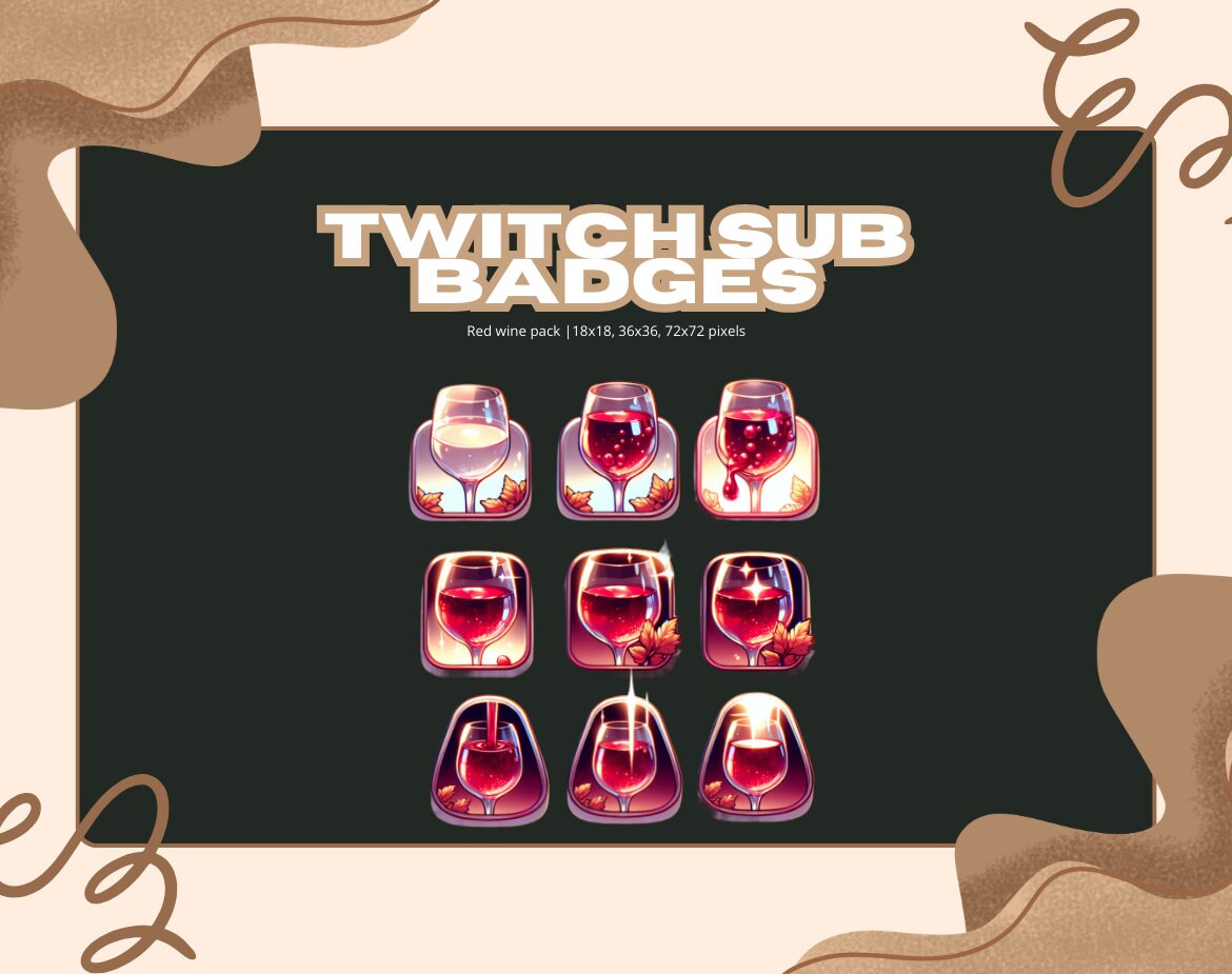 Twitch Abonneebadges Sub/bit-badges Voor Twitch Red Wine Badges Discord ...