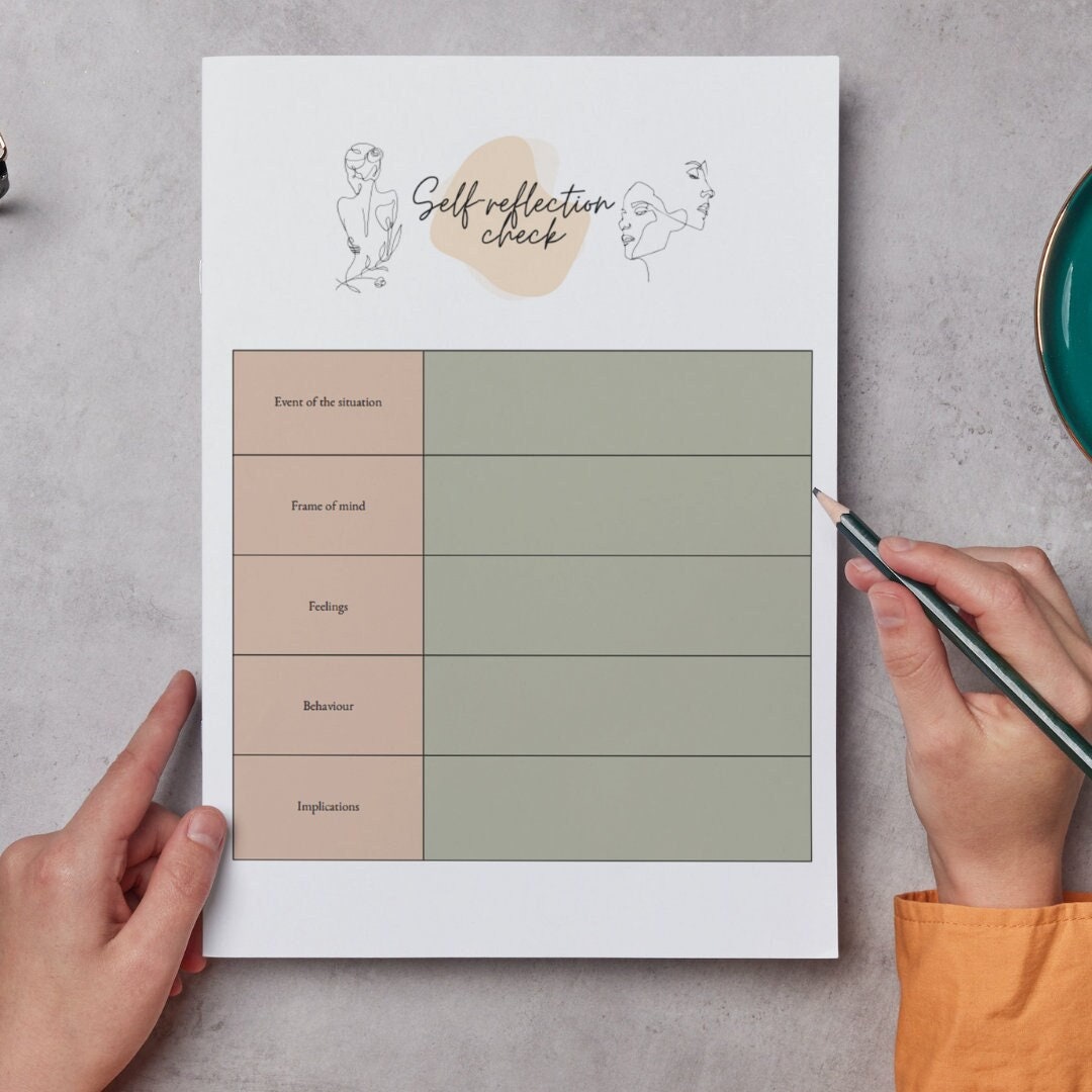 Self Reflection Check Check List Mental Healt Check Adhd - Etsy