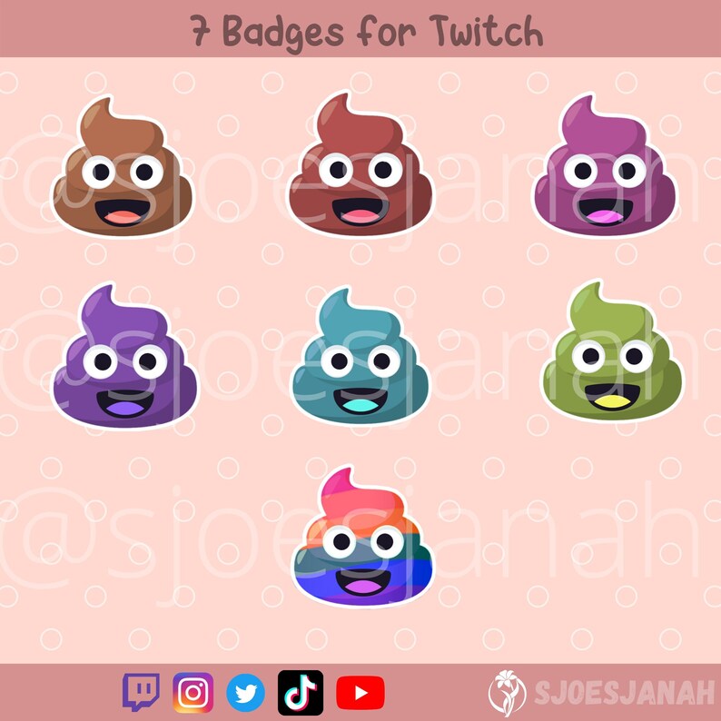 Poop Kawaii Emote / Badge for Twitch Discord Emote Poop Emotes Youtube ...