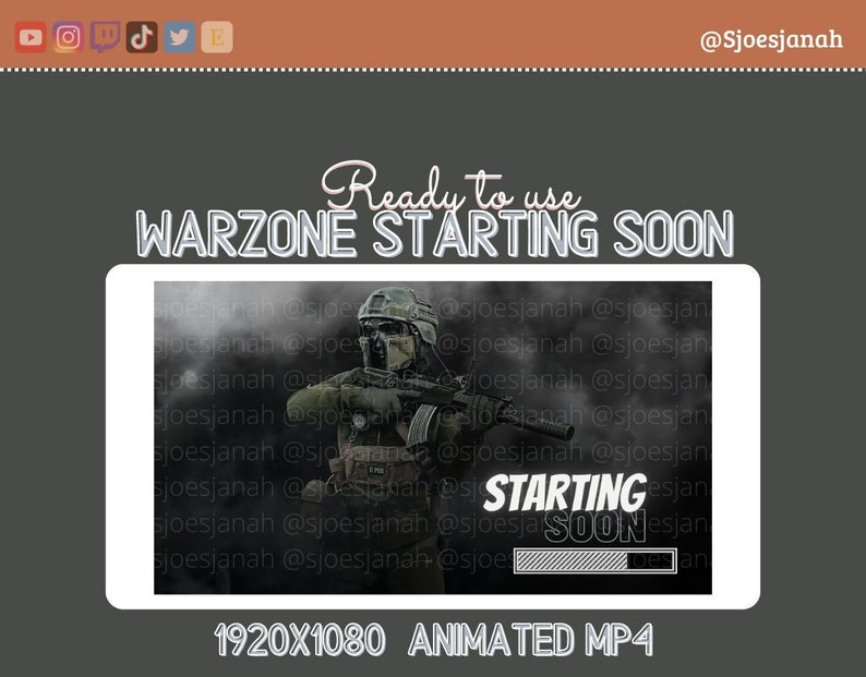 Shooter Starting Soon Screen Geanimeerd Voor Twitch, Youtube | WZ | COD ...