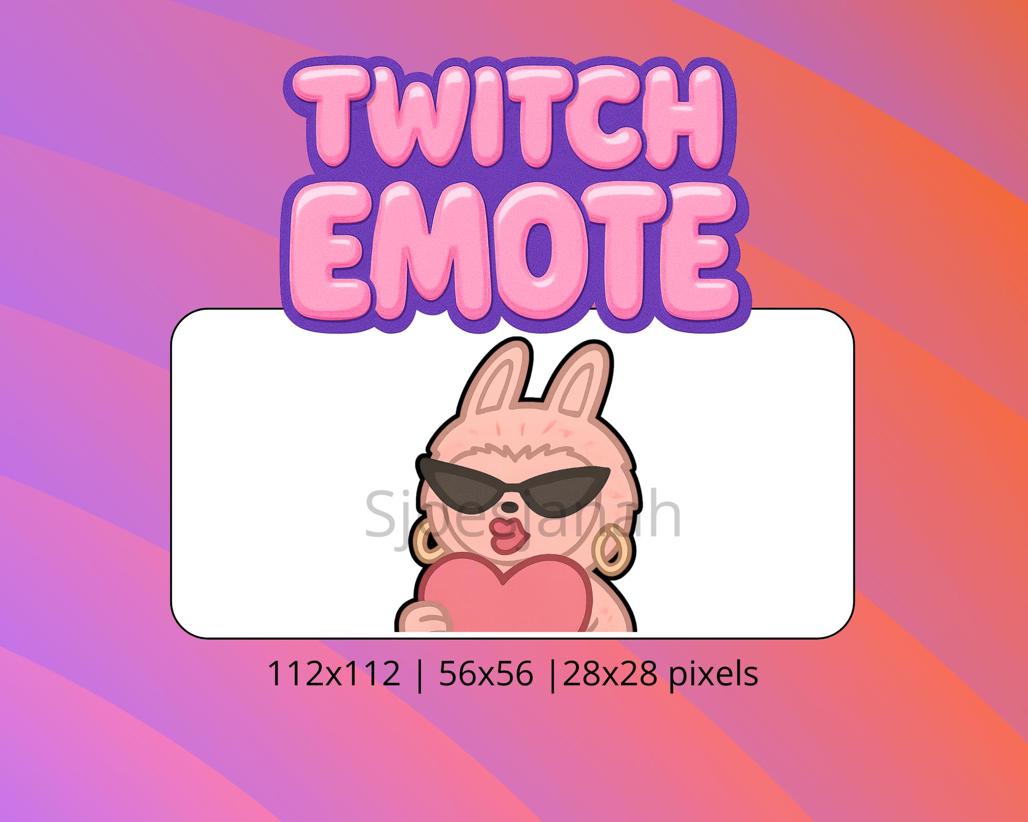Baddie Labubu Heart Emote | Twitch & Discord | Cute Pink Bunny Love ...