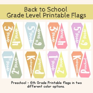 Back to School Grade Level Flags Printable - Etsy