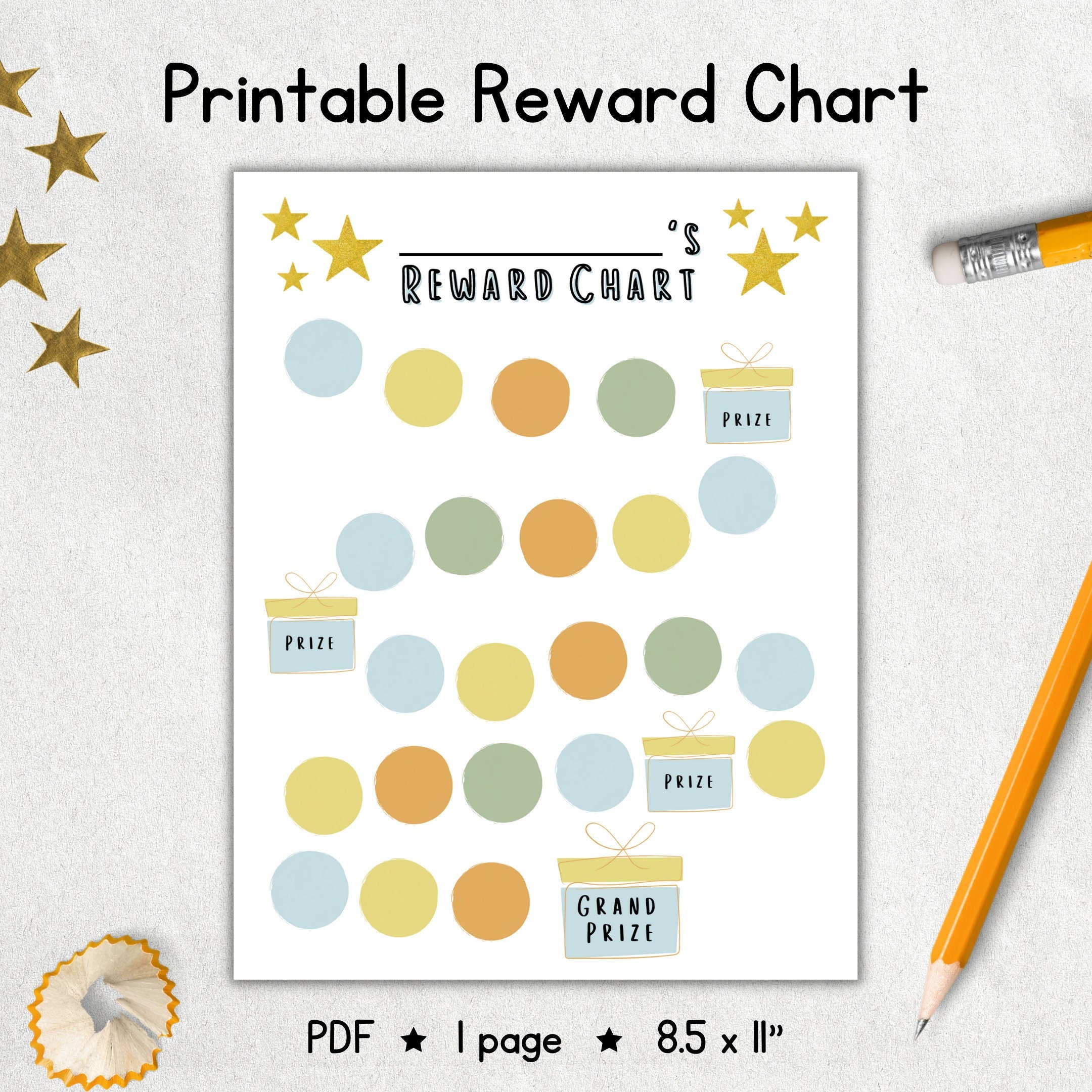 Printable Reward Chart, Kid's Sticker Cart, Potty Training Chart, Goal ...