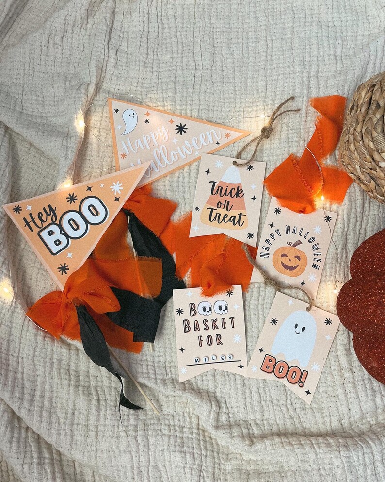 Boo Basket Flags and Tags - Etsy
