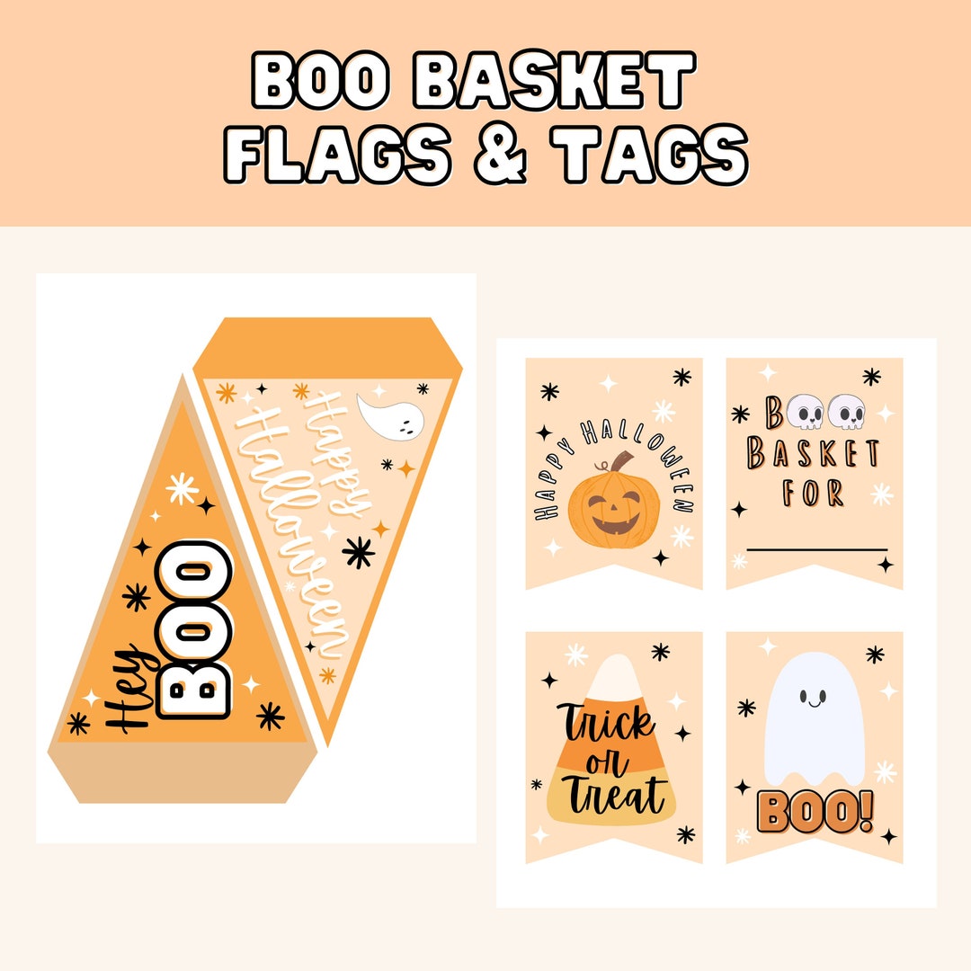 Boo Basket Flags and Tags - Etsy