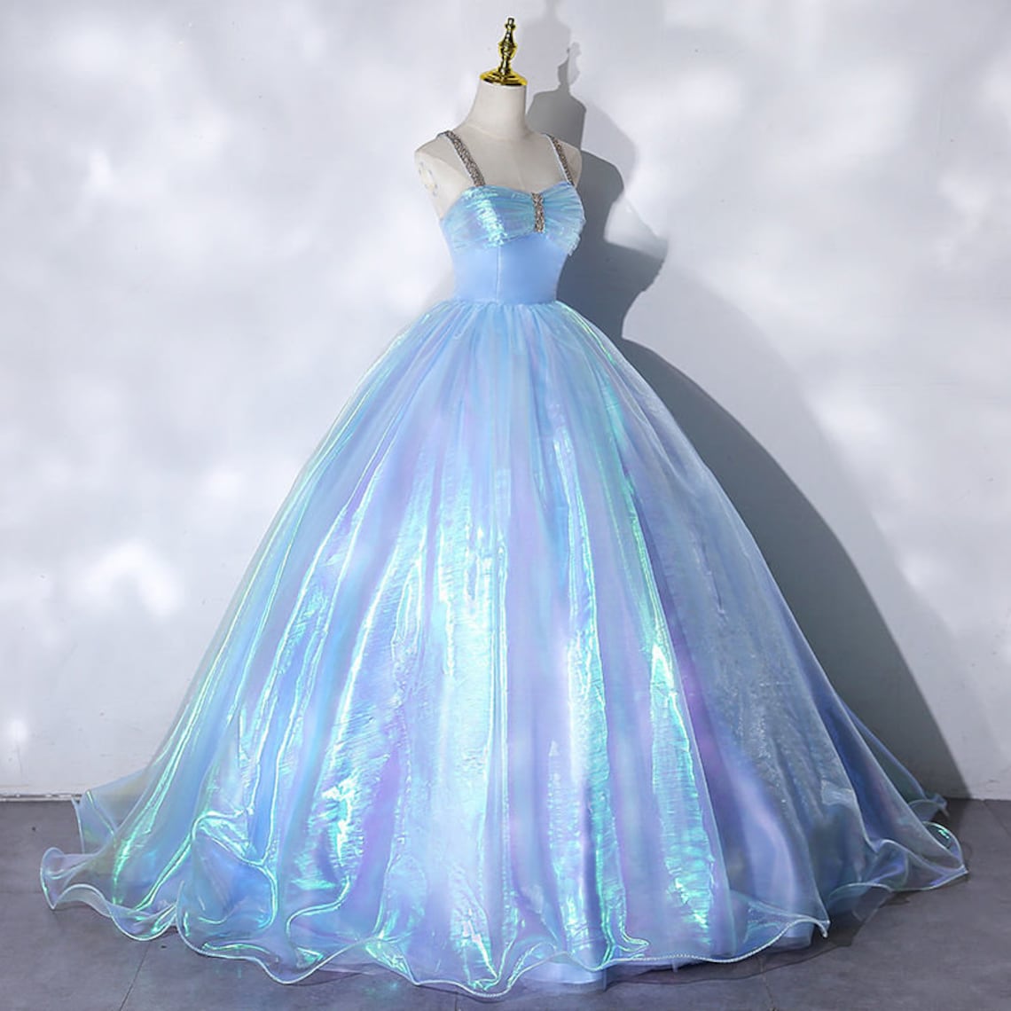 Blue Princess Ball Gown Blue Prom Gown Blue Event Dress - Etsy