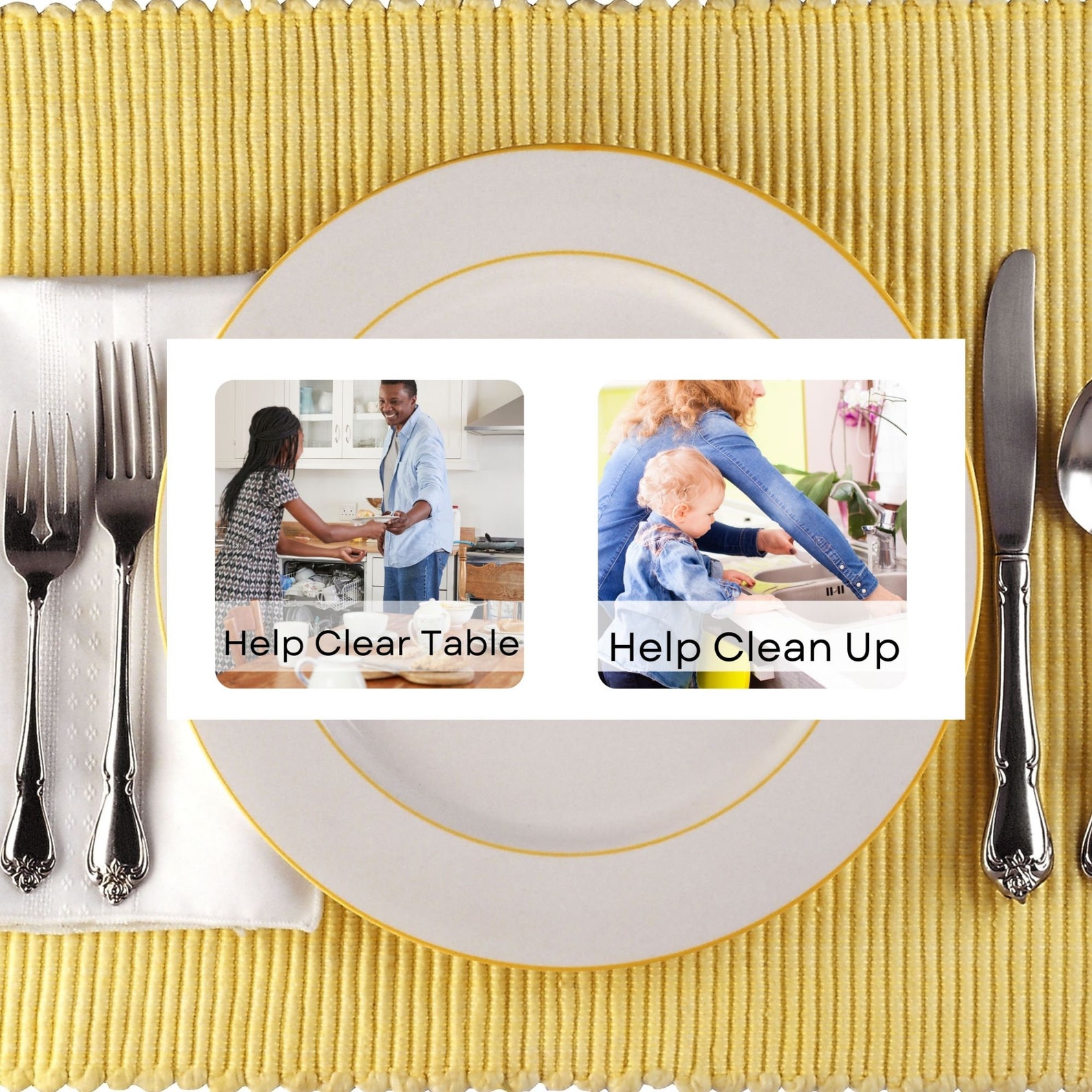 Table Manners Flash Cards for Toddlers, Children, 14 Montessori Cards ...