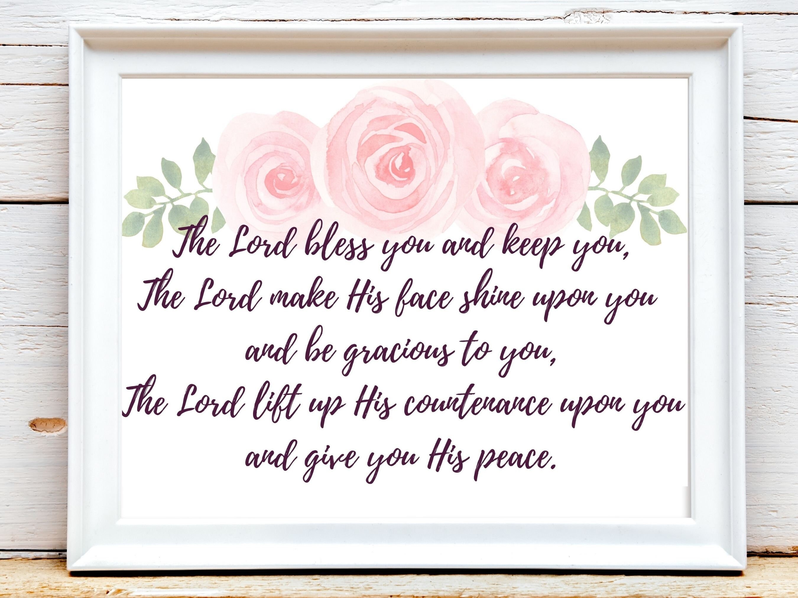 Printable Aaronic Blessing, Benediction, Hebrew Blessing, Nursery Wall ...