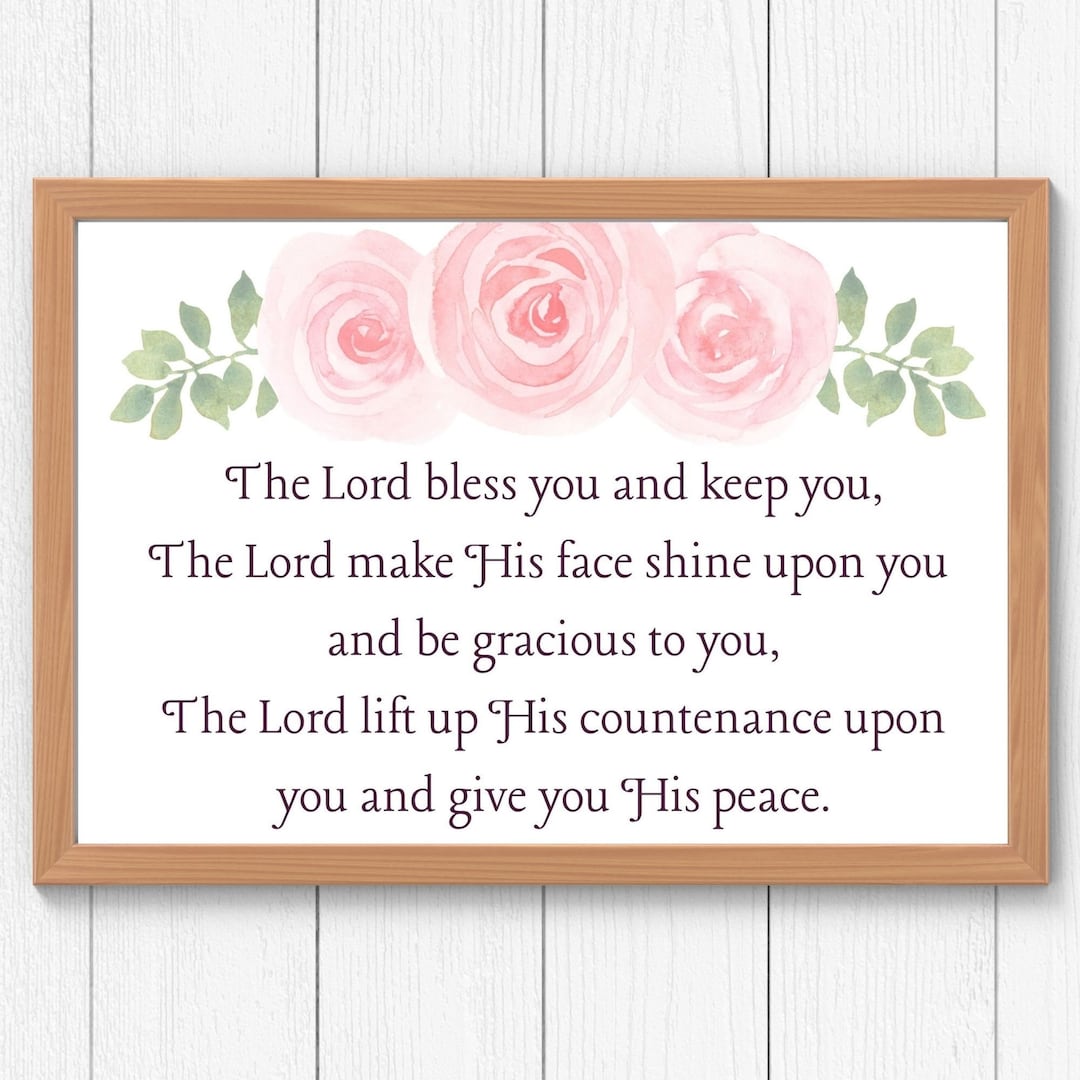 Printable Aaronic Blessing, Benediction, Hebrew Blessing, Nursery Wall ...