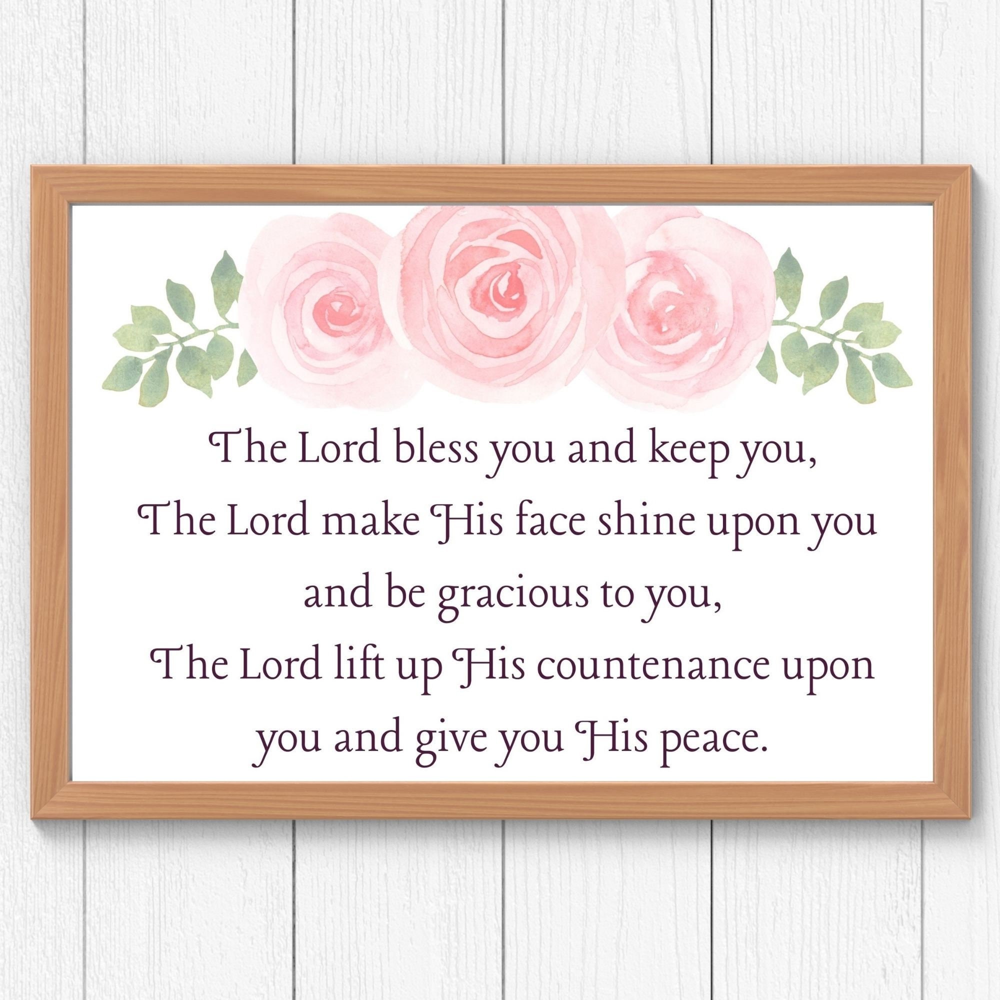 Printable Aaronic Blessing, Benediction, Hebrew Blessing, Nursery Wall ...